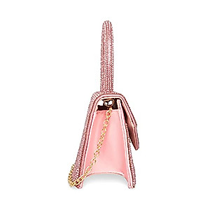 Steve Madden Womens Steve Madden AMINA Rhinestone Mini Top Handle, Pink, One Size US