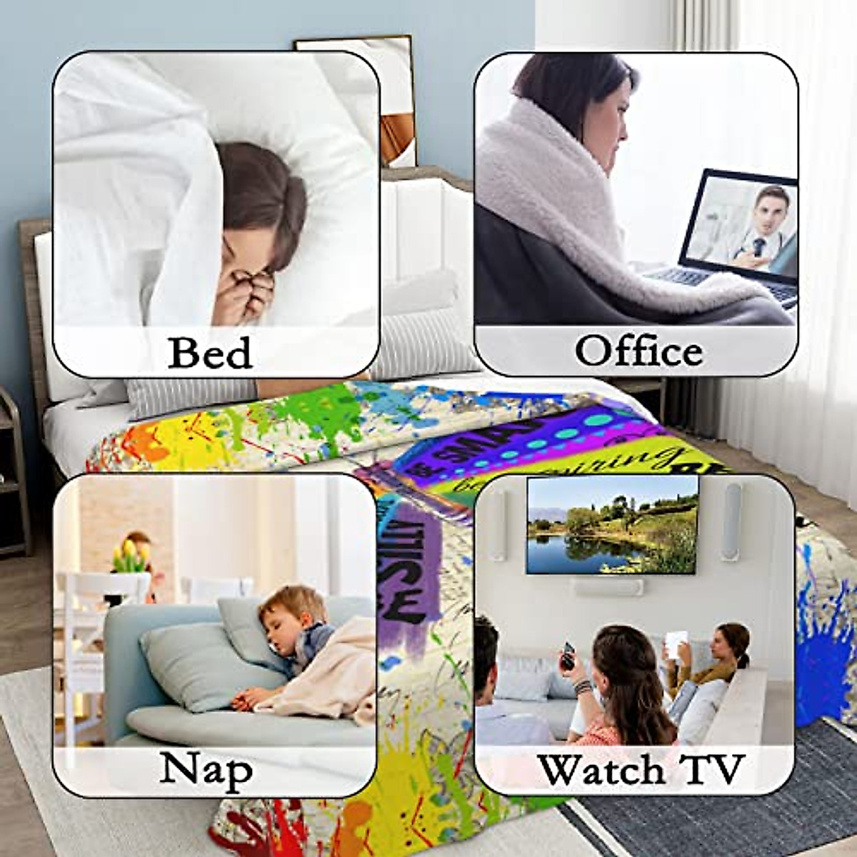 Inspirational Throw Blanket for Women Healing Blanket for Mom Wife Girlfriend Inspiring Butterflies Gets Well Soon Gifts Blanket Care Hope Thoughts Hug Blankets Positive Energy Sympathy Compassion