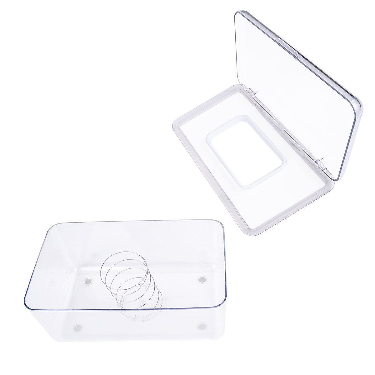 Aphbrada Face Mask Dispenser with Lid, Countertop Clear Storage Box Dispenser for Hygienic Masks, Gloves, Baby Diaper, Wet Wipes, Panty Liners - High Clarity Case for Home Office Car