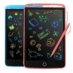 2 Pack LCD Writing Tablet for Kids - Colorful Screen Drawing Board 8.5inch Doodle Scribbler Pad Learning Educational Toy - Gift for 3-6 Years Old Boy Girl (Blue/Pink)