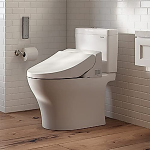 TOTO SW2043R#01 C200 Electronic Bidet Toilet Cleansing Water, Heated Seat, Deodorizer, Warm Air Dryer, and PREMIST, Round, Cotton White