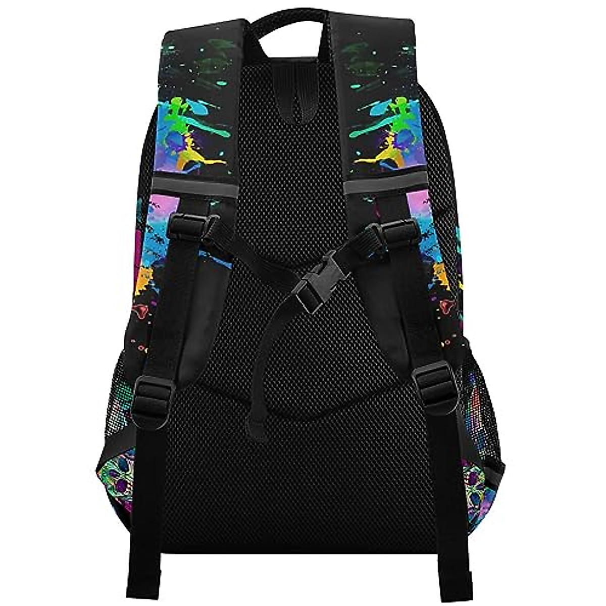 Sletend Printed Backpacks for Boys and Girls Skull Oil Painting Safety Student School Bag with Night Reflective Strip, Kids Backpack for Elementary Primary Middle School Student School Bag