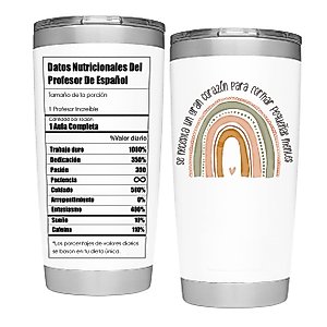 1step2dream Spanish Teacher Gifts Coffee Mug - Se Necesita Un Gran Corazón Para Formar Pequeñas Mentes Cute Idea for Appreciation Week, Thank You, Birthday | 20oz White