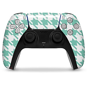 WraptorSkinz Skin Wrap compatible with Sony PS5 DualSense Controller Houndstooth Seafoam Green (CONTROLLER NOT INCLUDED)
