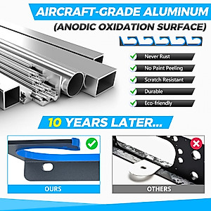 PLUSINNO H5 Horizontal Fishing Rod/Pole Holders for Garage, Wall or Ceiling Mounted Fishing Rod Rack, Aviation Aluminum Fishing Pole Holder Holds up to 5 Rod or Combos or Nets Storage Racks