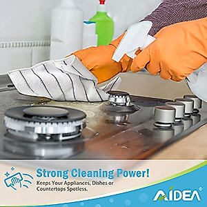 AIDEA Dish Cloth Microfiber-8PK, 12”x12”, Microfiber Cleaning Cloth, Super Soft and Absorbent, Multi-Purpose Microfiber Dish Rags for Kitchen-White/Grey