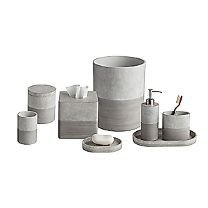 Roselli Trading Company City Line Bath Canister, Gray