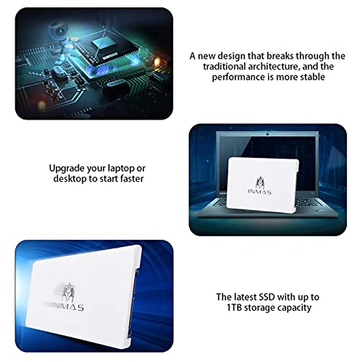 Yirtree Internal Hard Disk High-Speed Low Noise SATA3.0 Internal Solid State Drive for Camera 60GB