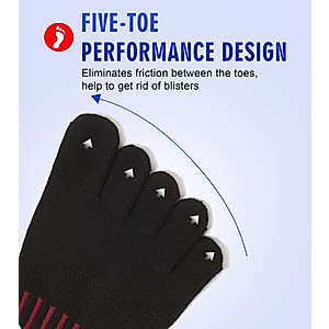 Women Toe Socks Low Cut No Show Wicking 5 Finger Split Cotton Athletic 6 Pack