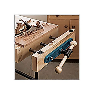 Groz 7-inch Woodworking Front Vise | Cast Iron Body and Socket | Quality Wood Handle | Exceptionally Sturdy | Perfect for Professional Craftsmen and Woodwork Studios (39020)