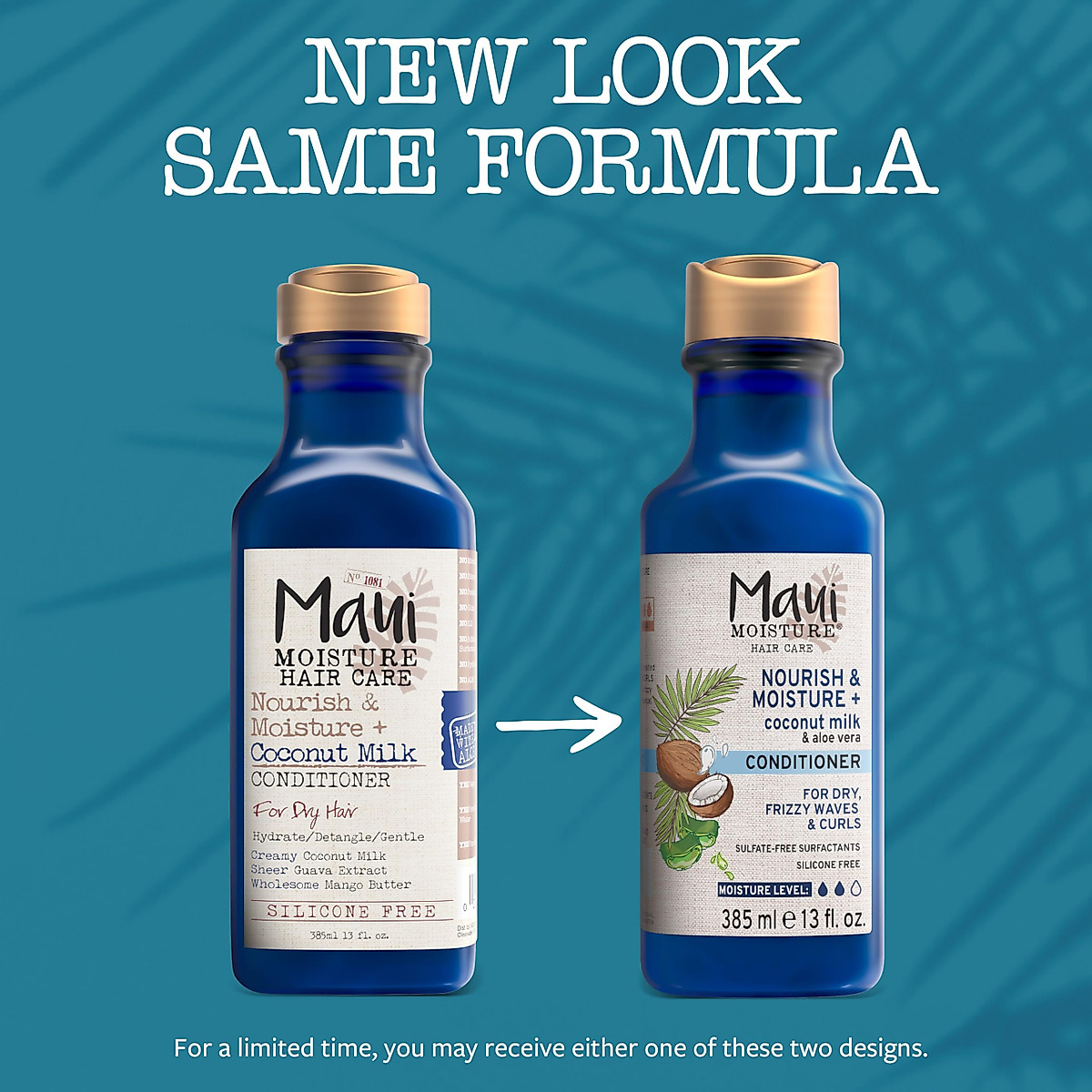 Maui Moisture Nourish & Moisture + Coconut Milk Conditioner to Hydrate and Detangle Curly Hair, Lightweight Daily Moisturizing Conditioner, Vegan, Silicone & Paraben-Free, 13 fl oz