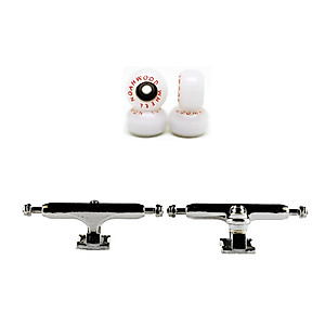 NOAHWOOD Fingerboards Parts Logo White Crown Wheels (ABEC-5 PRO Bearing) +Prince Silvery Trucks (33.8mm)