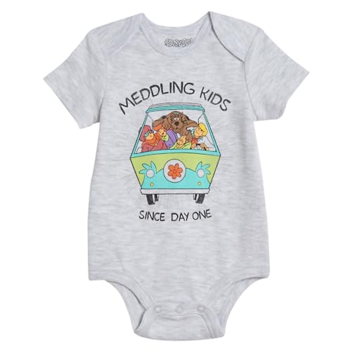 Scooby-Doo Baby Boys 3 Pack Short Sleeve Bodysuit Gray/Blue/Brown 6-9 Months
