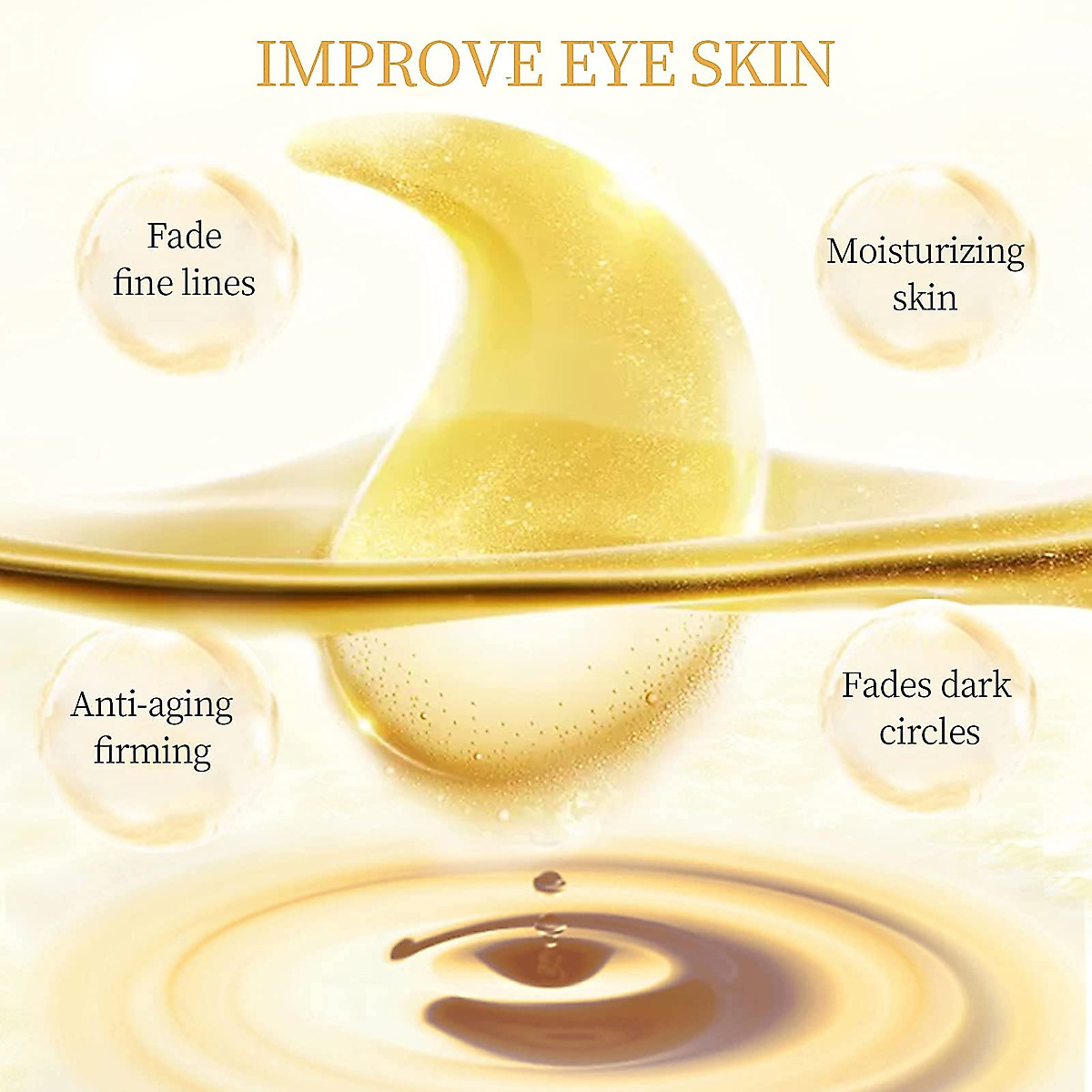 Tamoskiny Under Eye Patches, 24K Gold Under Eye Mask for Dark Circles and Puffiness, 21 Pairs Eye Collagen Patches Eye Masks for Puffy Eyes, Reduce Wrinkles, Fine Lines, Treatment Gel Bags