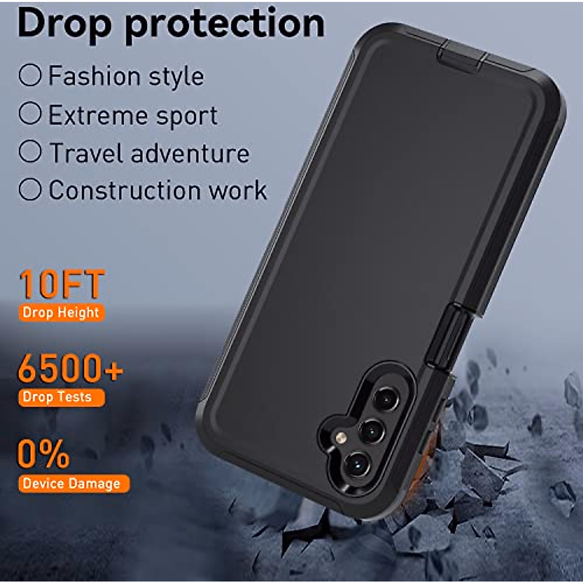 Samsung Galaxy A14 5G case,A14 5G Heavy Duty case,[Military Grade Protective ][Shockproof] [Dropproof] [Dust-Proof], ONLY Fit Galaxy A14 5G Phone (Black)
