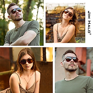 JIM HALO Polarized Aviator Sunglasses Men Women Oversize Plastic Driving Glasses (Tortoise Frame/Polarized Brown Lens)