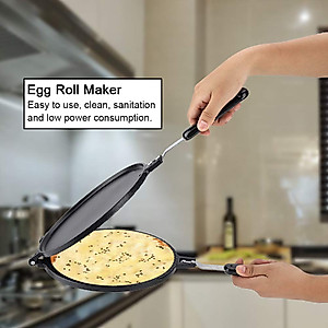 Non Stick Egg Roll Waffle Cone Maker Double side Aluminum Alloy Ice Cream Cone Maker Omelette Pancake Baking Pan Cake Bakeware Cooking Tools with Heat insulation Handle