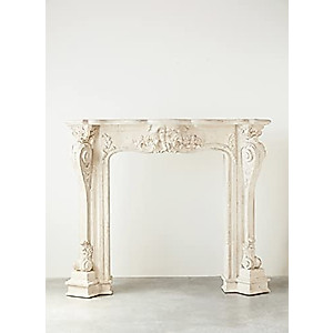 Creative Co-Op Decorative Wood Fireplace Mantel With Distressed Finish, White