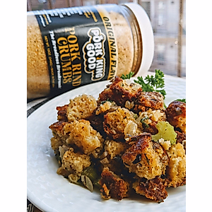 Pork King Good Low Carb Keto Diet Pork Rind Breadcrumbs! Perfect For Ketogenic, Paleo, Gluten-Free, Sugar Free and Bariatric Diets (Original) (Original, 12 Oz Jar)