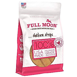Full Moon Chicken Strips Healthy All Natural Dog Treats Human Grade Made in USA Grain Free 24 oz