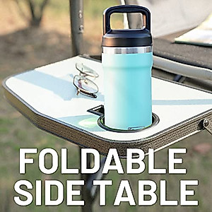 TIMBER RIDGE Lightweight Oversized Camping Chair, Portable Aluminum Directors Chair with Side Table for Outdoor Camping, Lawn, Picnic and Fishing, Supports 400lbs (Black) Ideal Gift