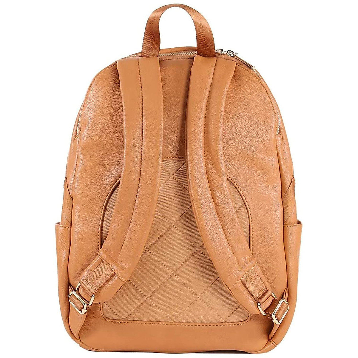 Little Unicorn Skyline Backpack – Diaper, Work, Travel Bag with Changing Pad - Premium Vegan Leather – Lightweight & Durable Design – 5 Interior Pockets – Easily Wipes Clean (Cognac)