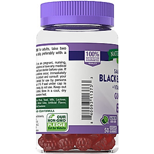 Nature's Truth Sambucus Black Elderberry Gummies 50 + 30% Free = 65 Count(Pack of 3) Total 1953