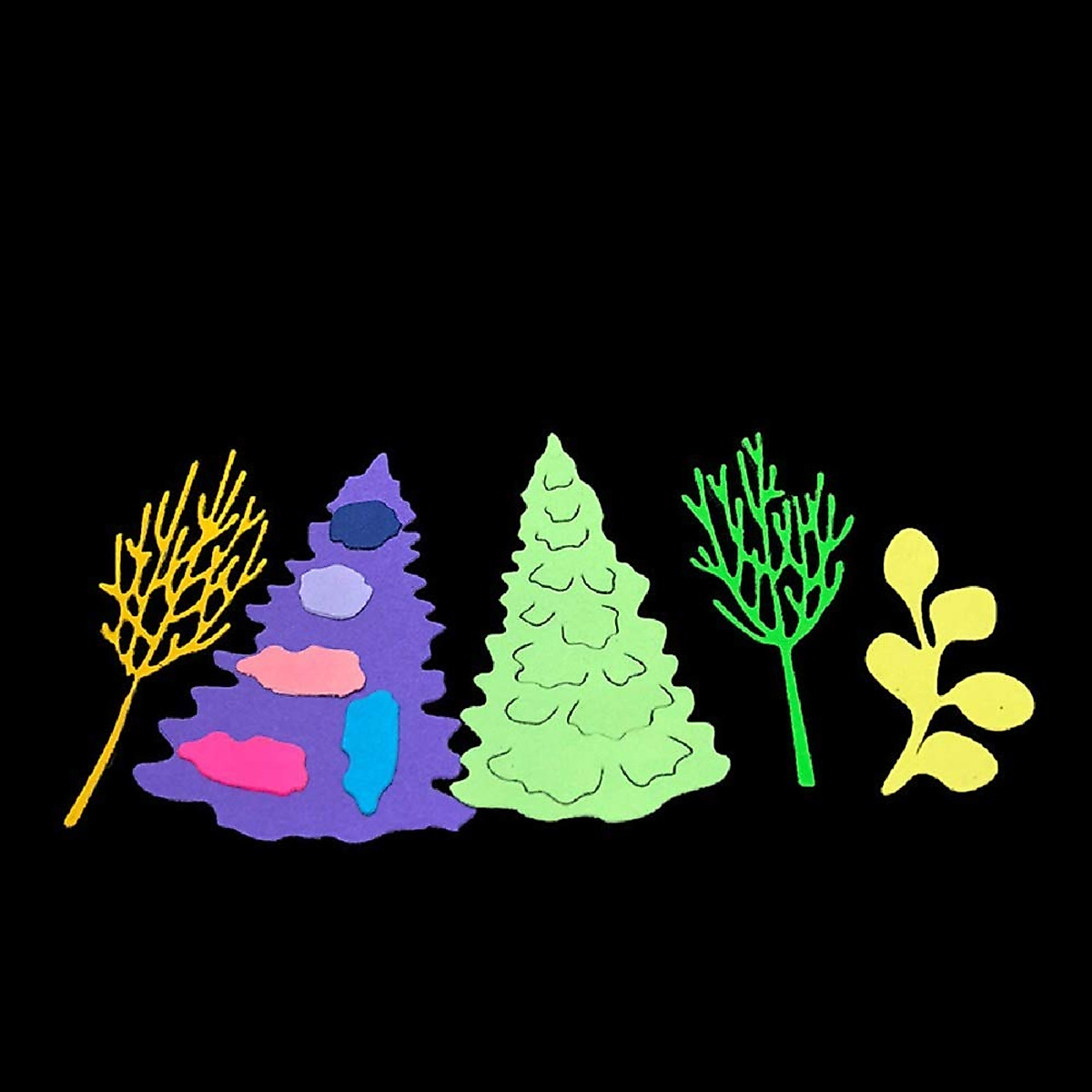 Christmas Tree Stamps and Dies for Card Making, Winter Pine Trees Words Cutting Die and Clear Stamps for Bullet Journal DIY Scrapbook Decoration Handmade Crafts Notebook