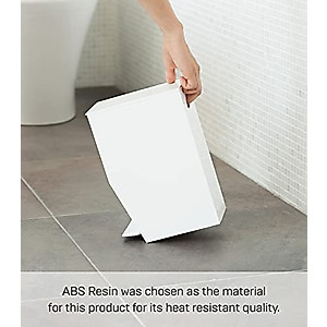 Yamazaki Home Tower Sanitary Step Trash Can, One Gallon – Small Home Waste Bin,White