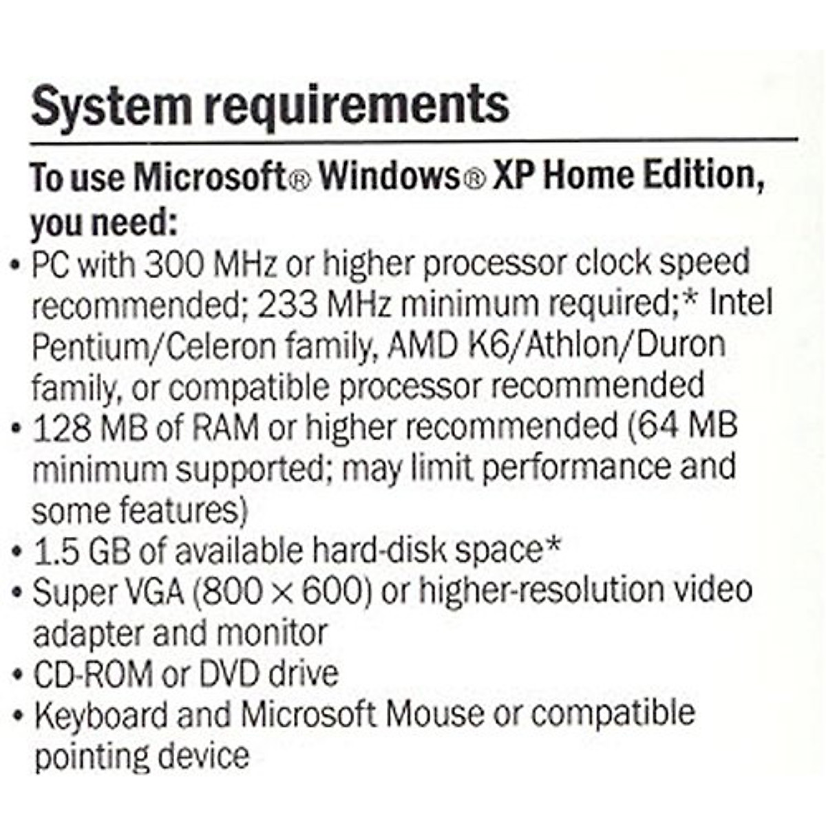 Microsoft Windows XP Home Edition Upgrade - Old Version