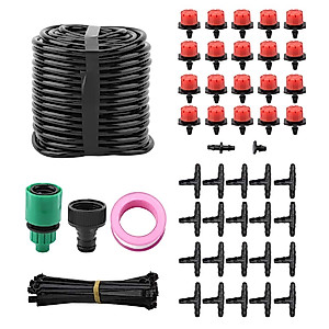 Jeffergrill Micro Drip Lawn Irrigation Sprinkler 20M Balcony Greenhouse Plant Flower Garden Auto Spray Plant Watering Kit(USA)