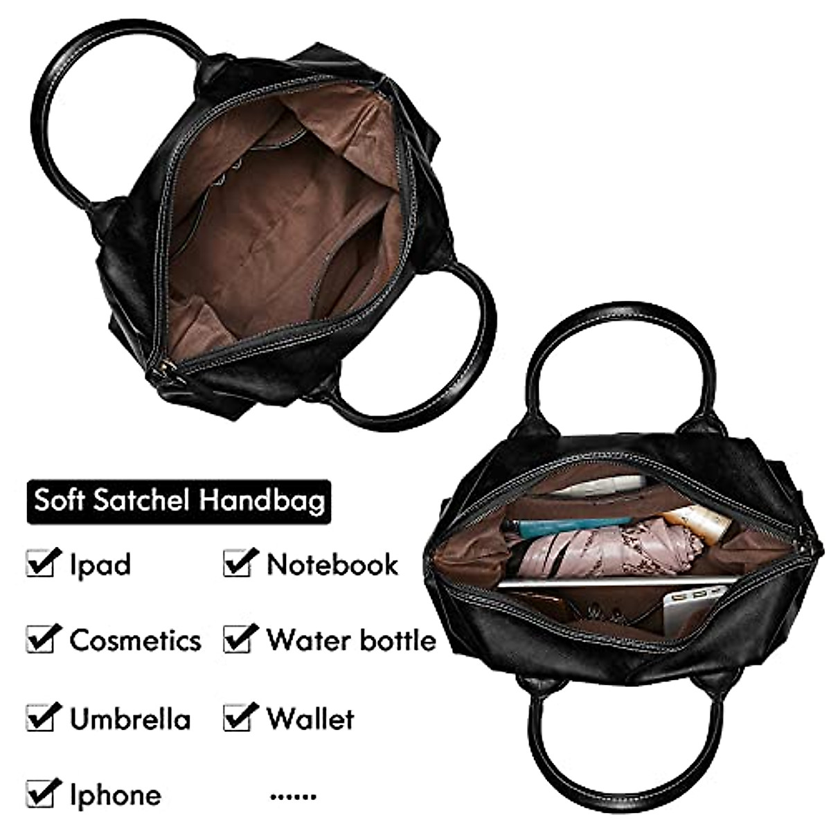 S-ZONE Women Soft Handbags Shoulder Purse Crossbody Bag Work Tote Bag Top Handle Satchels Faux Leather