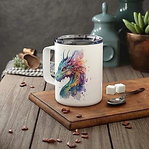 Hyturtle Dragon Cup Gifts Dragon Lover, Just A Girl Who Loves Dragons Coffee Mug Stainless Steel 12oz, Dragon Gifts For Women, Cute Animal Lover Gift For Girls, Daughter On Birthday Christmas