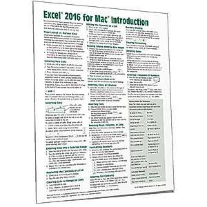 Excel 2016 for Mac Introduction Quick Reference Guide (Cheat Sheet of Instructions, Tips & Shortcuts - Laminated Cards)