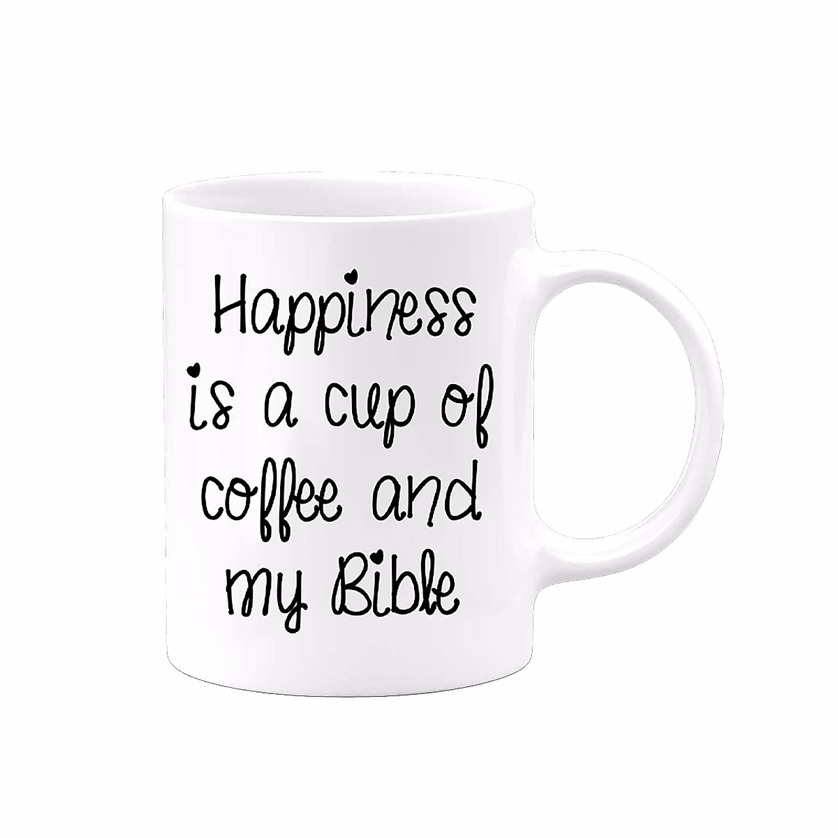 Happiness is a cup of coffee | Christian Gift Mug by Serenity Home Goods | tea cup Travel Mug | Present For Her Him Pastor Preacher Mom Dad Reverand Father Mother Day