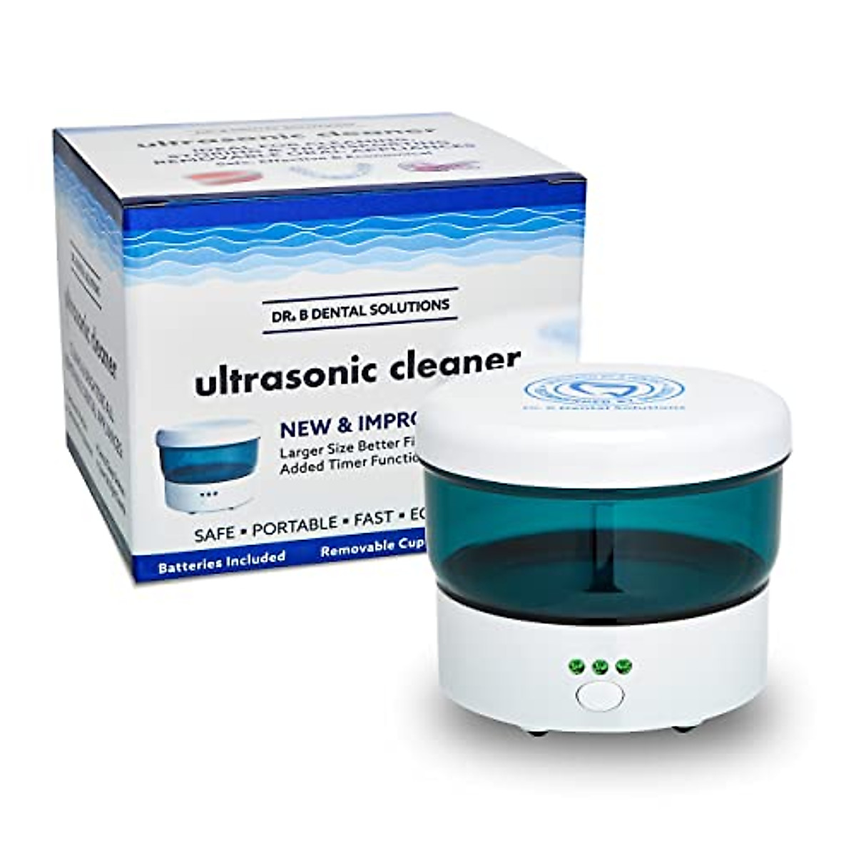 Dr. B Dental Solutions Ultrasonic Cleaner, High Frequency Wave Cleaning Machine for Dentures, Nightguards, Retainers, Aligners, and Sleep Apnea Devices