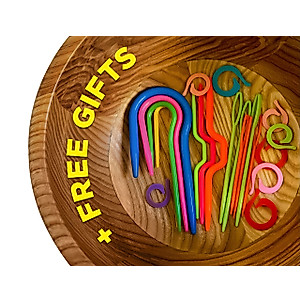 LABORWOOD Wooden Yarn Double Holder 6x13x11 with 2 Spindles Knit Smooth Twirling Mechanism Spinning Winder Separator Stable Storage Dispenser for Crochet Knitting Gift Accessories Chrocheting(Apricot)