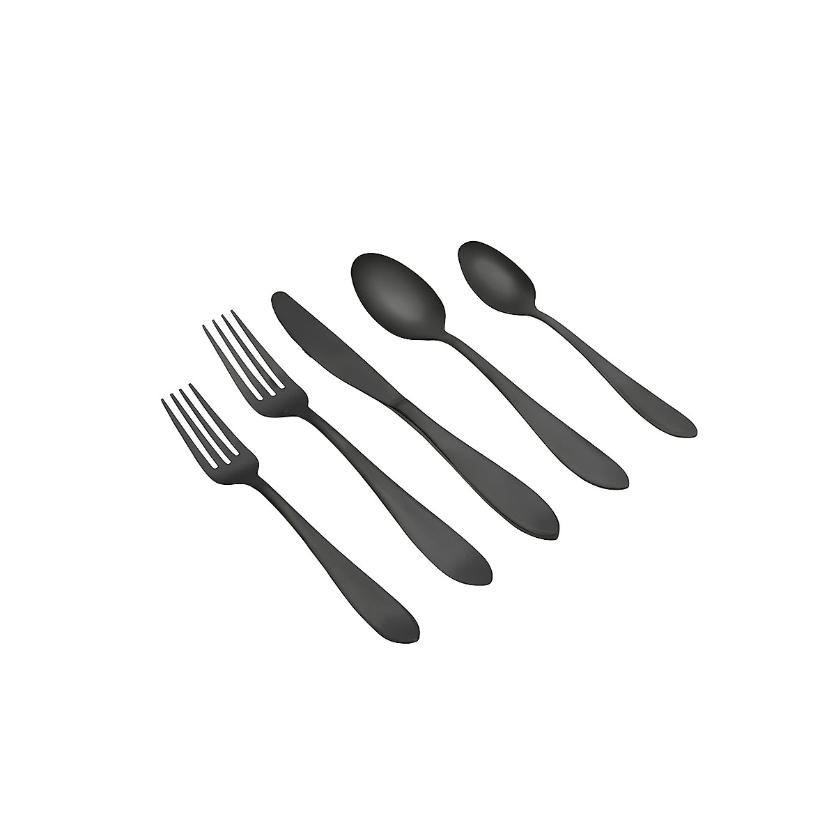 Cambridge Silversmiths Delia Black Satin 20-Piece Flatware Set
