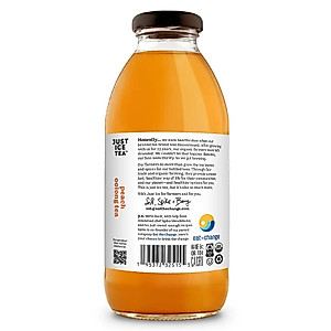 Just Ice Tea Organic Iced Tea, 16 Fl Oz Glass Bottles (Peach Oolong Tea, Pack of 12)