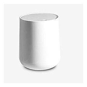 XDCHLK Small Round Plastic Trash Can Wastebasket Garbage Container Bin with Swing Top Lid for Bathrooms Kitchens Home Offices