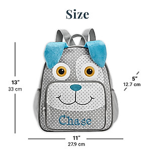 Let's Make Memories Kids Personalized Toddler Backpack for School - Custom Preschool Backpack, Little Critter, Aqua Butterfly