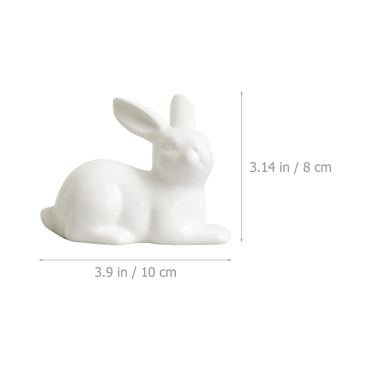 4Pcs Easter Rabbit Figurine Ceramic Bunny Statues Mini Garden Ornaments Easter Party Decor for Lawn Table Office