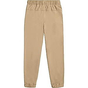 Nautica boys School Uniform Jogger Track Pants, Burnished Khaki/Warp Knit, 10 12 US