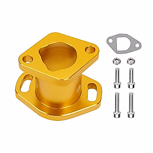 Performance Racing Intake Pipe Inlet Manifold CNC Aluminum with Gasket Screw for VM22 26mm Predator 196cc 212ccc CT200U Honda GX160 GX200 6.5HP OHV KT196 Clone Engines Mini Bike Go Kart Gold