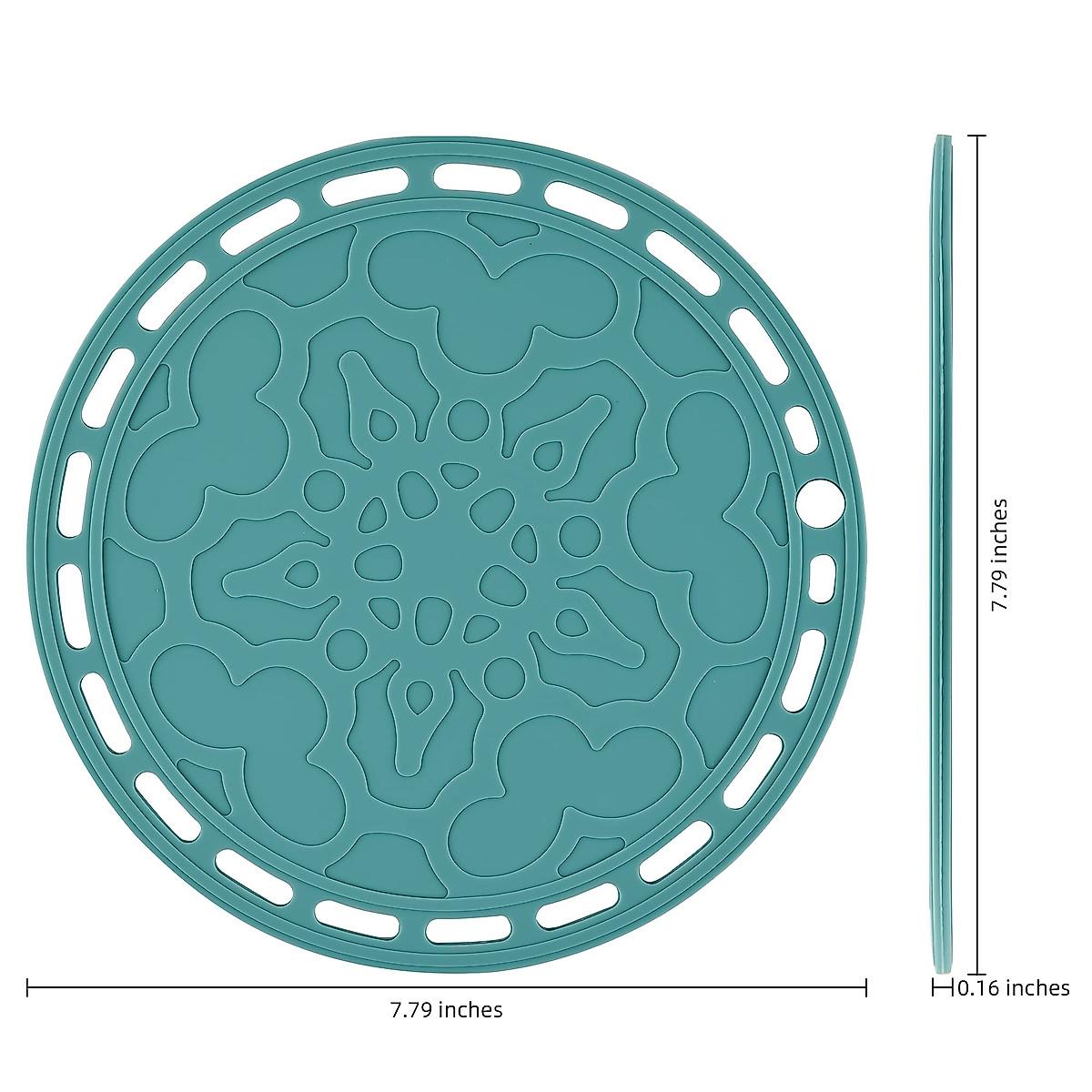 Smithcraft Silicone Trivet Mat Big Round Silicone Pot Holder Hot Pads and Trivets for Hot Dishes and Hot Pots, Hot Mats for Countertops, Tables, Spoon Rest Small Place Mats Set of 3 (White)