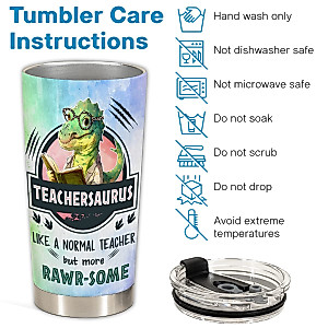 Fastpeace Back To School Gifts For Teachers, Teacher Appreaciation Gifts, Teacher Gifts From Students, Birthday, Retirements, End Of Year, Thankful Teacher Gifts, 20 oz Teachersaurus Tumbler Coffee