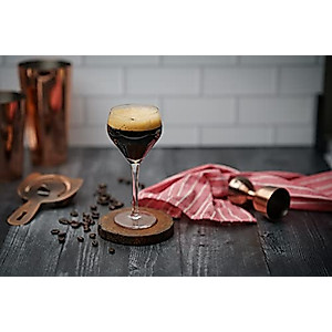 Amehla x The Educated Barfly Collection Coupe Glass Handblown Teardrop Nick and Nora Cocktail Glass - 6-ounce, Set of 2 Martini Glasses for Up Cocktails (Plain)