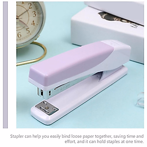 LUOZZY Desktop Large Capacity Stapler - Reduced Effort, Labor-Saving for Office Desk Accessories, Purple
