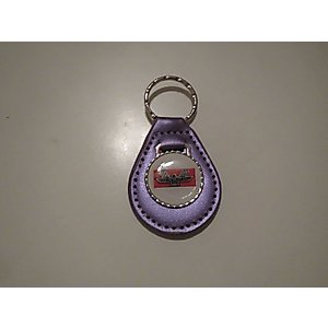 1962 1963 1964 GALAXIE 390 BIRD WHITE RED & GOLD LOGO LEATHER KEYCHAIN - PURPLE