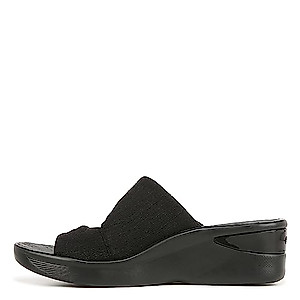 BZees Womens Smile More Slide Sandal, Black, 8.5 US